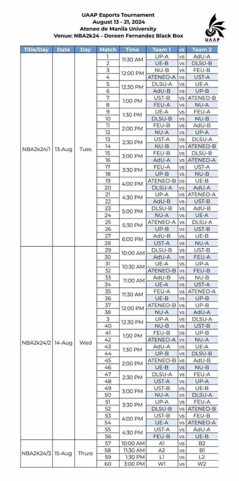 UAAP Esports: Venues, Tickets, and Schedules - ALL-STAR