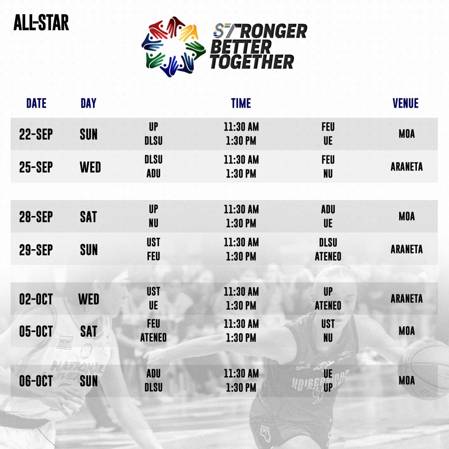 UAAP SCHEDULE: Catch the 87th Season Basketball Series