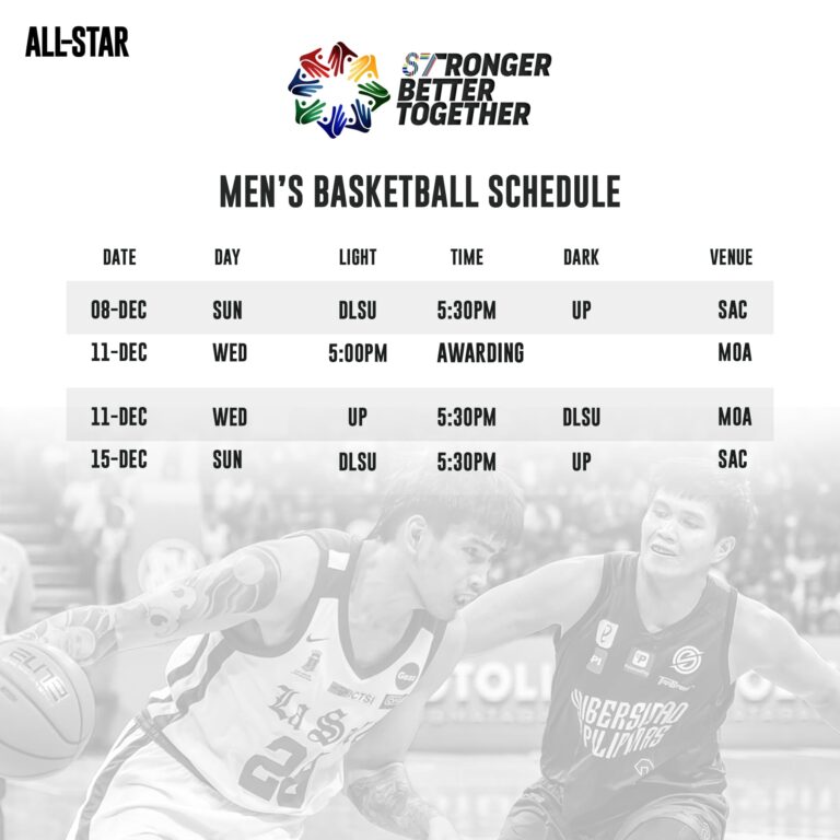 UAAP Season 87 Basketball Series Schedule